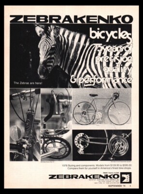 1976 Zebrakenko Cycling-ORIGINAL Vintage Bike Bicycle Print ad /mini ...
