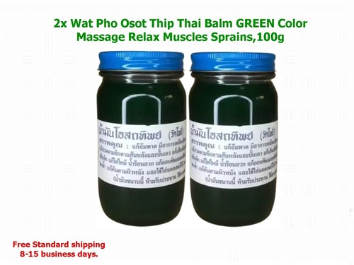 2 x Wat Pho Osot Thip Thai Herbal Balm GREEN Color : Saled Pangpon ...
