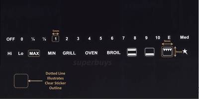 White Print 27pcs Gas Oven 1 - 10 Number Symbol Word Cooker Knob ...