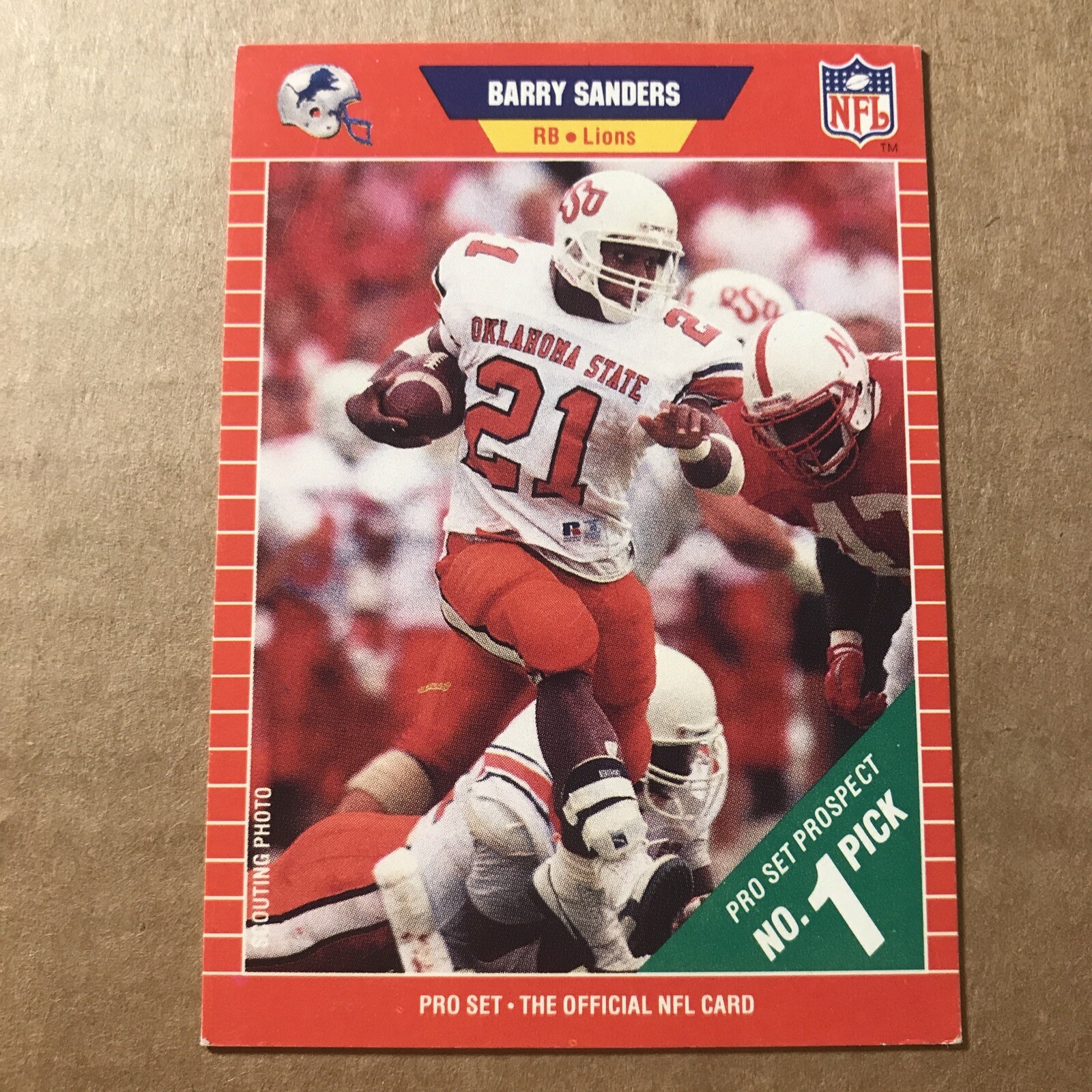 BARRY SANDERS 1989 Pro Set Football SP Prospect No. 1 Pick Rookie Card ...