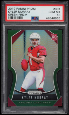 2019 PANINI PRIZM GREEN PRIZMS KYLER MURRAY ROOKIE RC CARD #301 PSA 10 ...