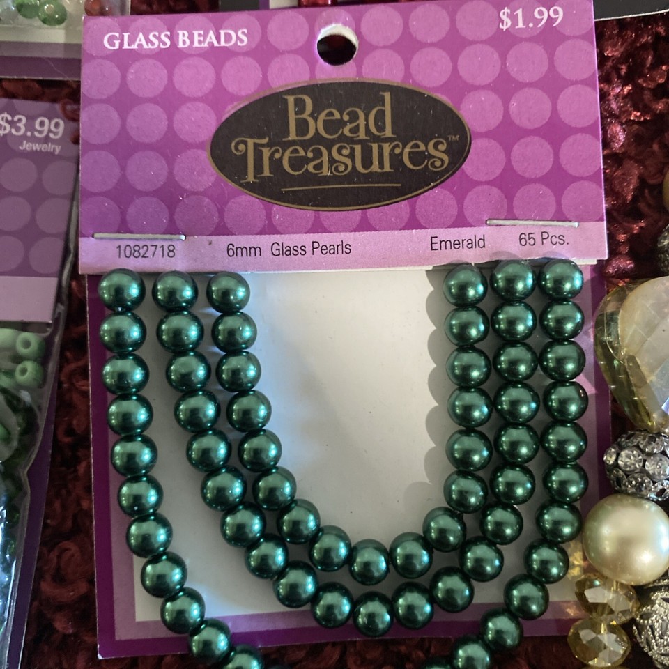 10 Glass Craft Beads Strings/Bags- Bead Treasures for Jewelry, Crafting ...