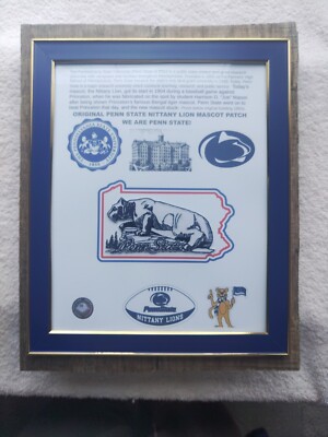 PENN STATE LION PATCH CRAFTFULLY FRAMED AND MOUNTED ONE OF A KIND NICE ...