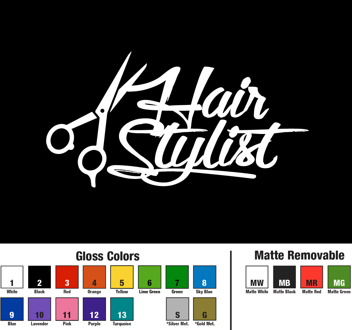 5" Hair Stylist Decal Sticker Beauty Style Fashion Scissor Salon Cutter ...