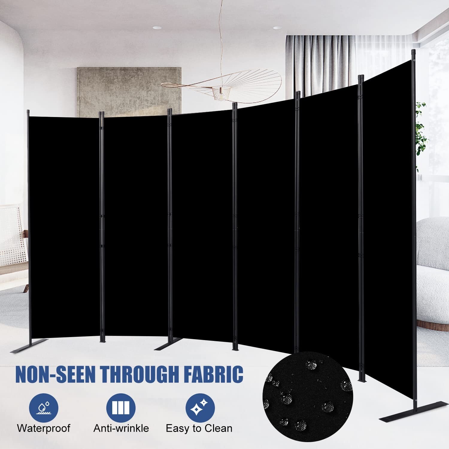 Room Divider and Folding Privacy Screens， 6 Panel Wide Room Divider ...