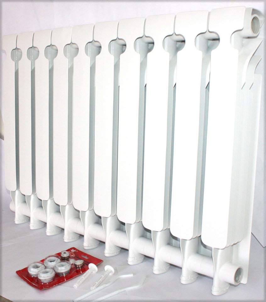 Wall Mount Radiator Heater Hot Water Heating 10 Section Aluminum 55000 ...