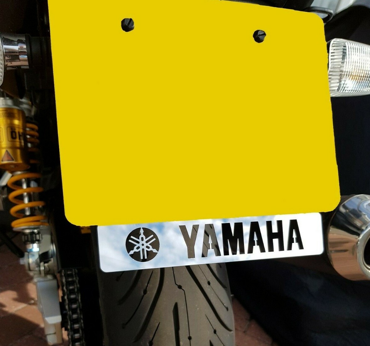 MT09 YAMAHA NUMBER PLATE EMBLEM BADGE MIRROR POLISHED STAINLESS STEEL ...