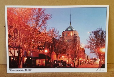 Champaign, Illinois at Night ~ Larry Kanfer Photographer ~ Postcard | eBay