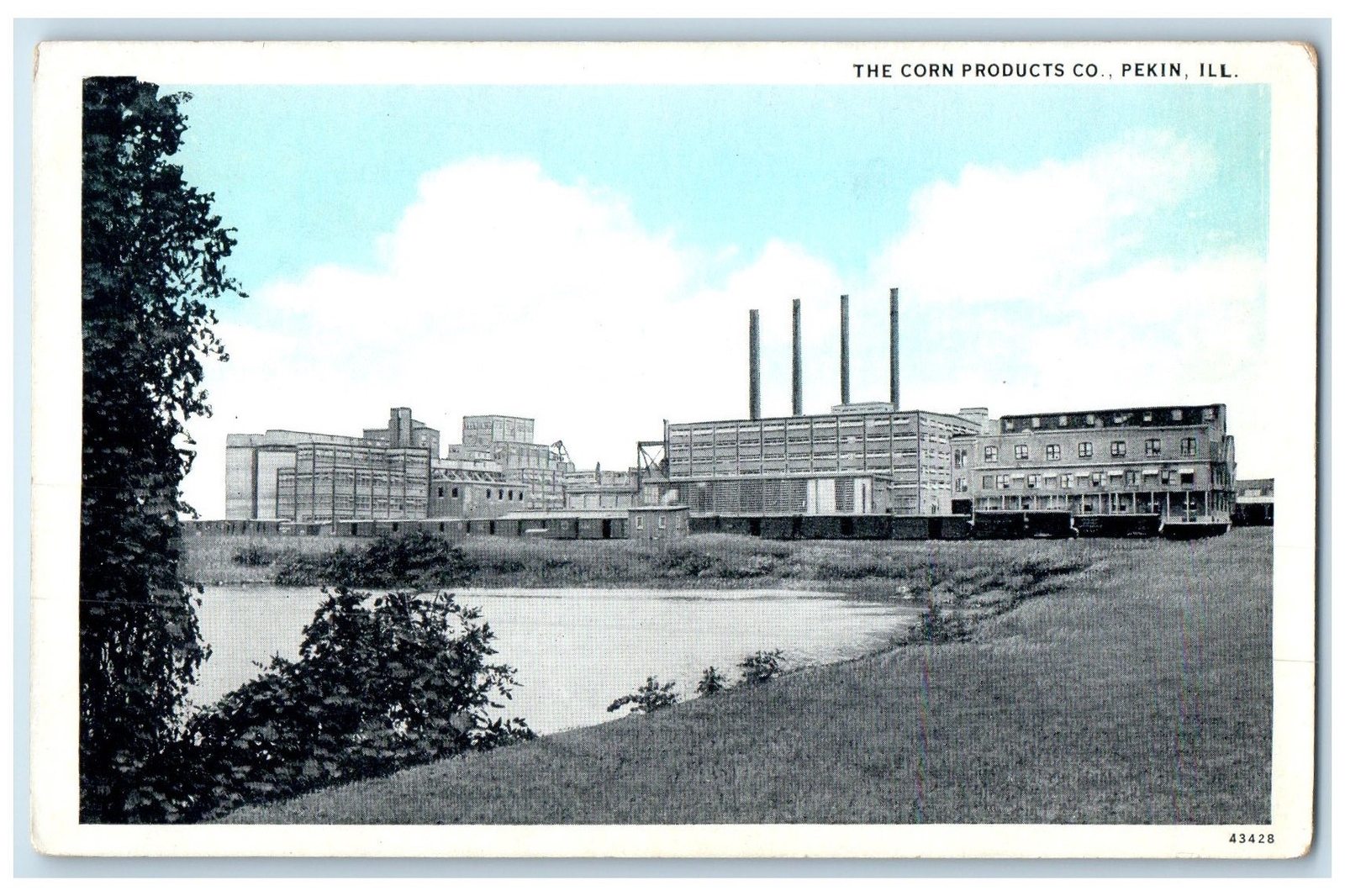 c1920's The Corn Products Co. Smokestacks Factory Pekin Illinois IL ...