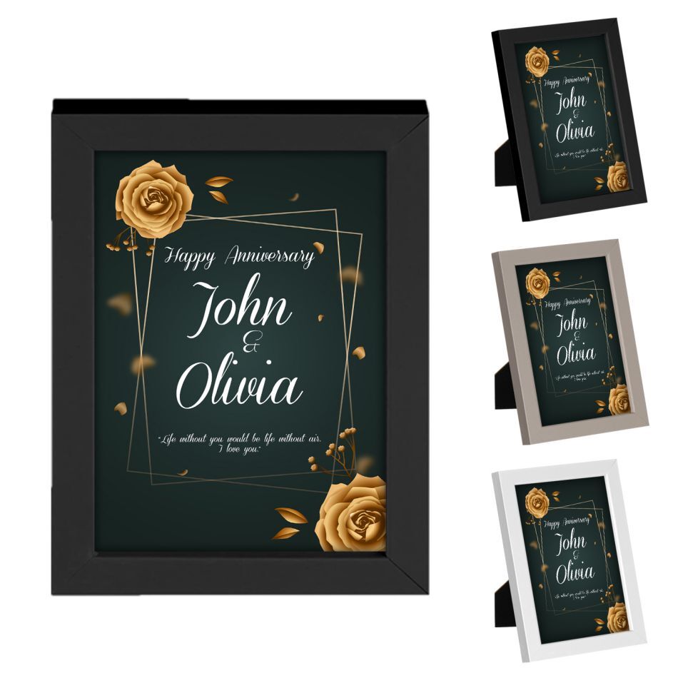 Personalised Anniversary Wooden Frames Any Image Name Wedding Gift Mr ...