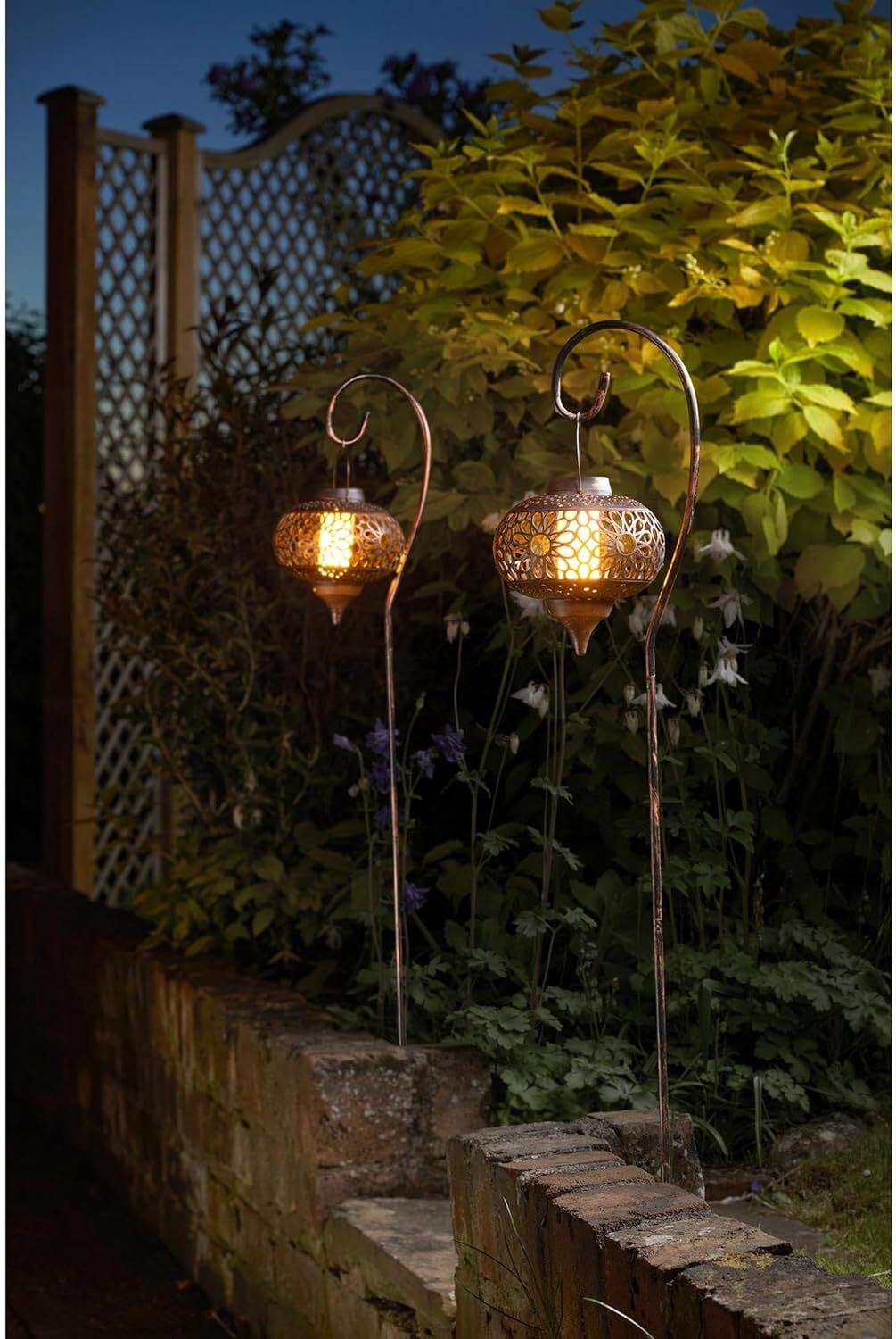 2pc Solar Lantern Hanging Garden Lanterns Solar Powered Stake Lights ...