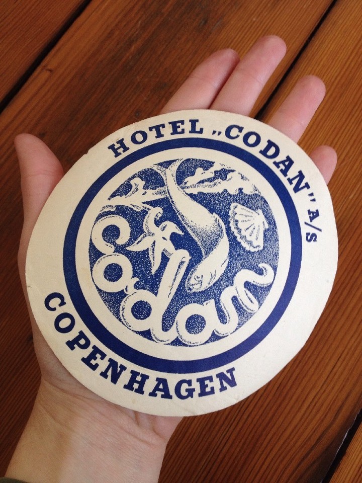 Vintage Antique Hotel Codan Copenhagen Denmark Hotel Luggage Label ...