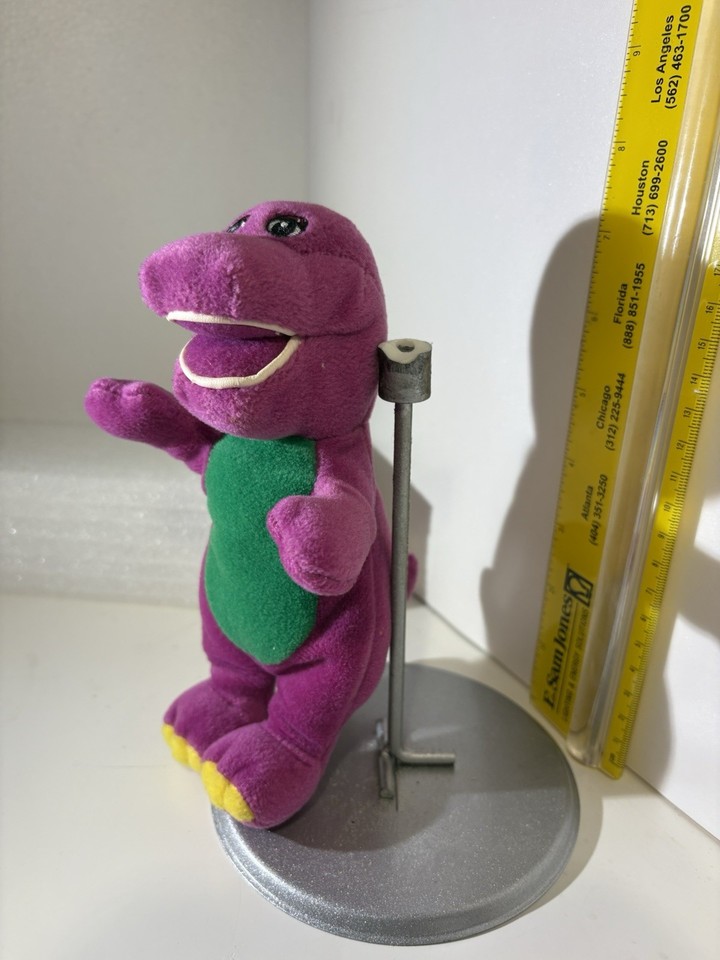Vintage 7" Barney Plush Dinosaur - Golden Bear - Stuffed Animal Purple ...
