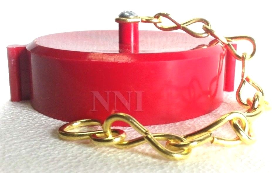 3" OD -2.5" NST Fire Hose Valve Hydrant Standpipe Cap & Chain Red ...
