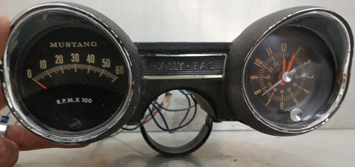 '65-66 Vintage Shelby Mustang Rally Pac Tachometer/Clock Combo | eBay