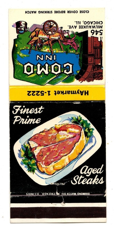 COMO INN matchbook matchcover - CHICAGO, ILLINOIS | eBay