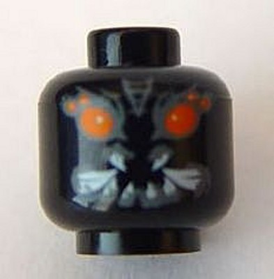 LEGO - Minifig, Head Alien w/ Red Eyes & White Fangs Pattern - Black ...