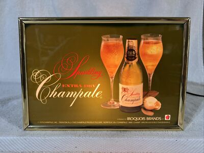 SPARKLING EXTRA DRY CHAMPALE LIGHT UP SIGN 7x10 1/2” IROQUOIS BRANDS | eBay