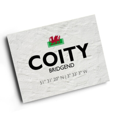 A4 PRINT - Coity, Bridgend, Wales - Lat/Long SS9281 | eBay UK