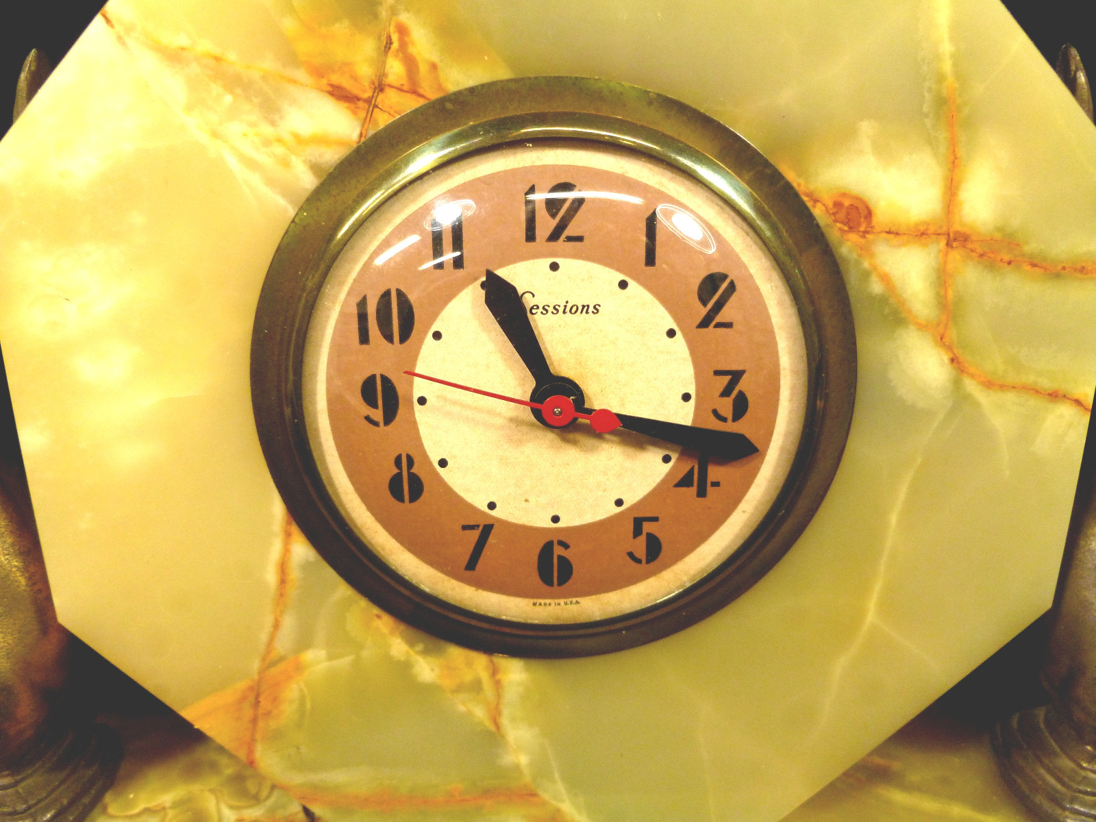 ART DECO SESSIONS ONYX MERMAID MANTEL CLOCK SET WITH GARNITURES – CIRCA ...