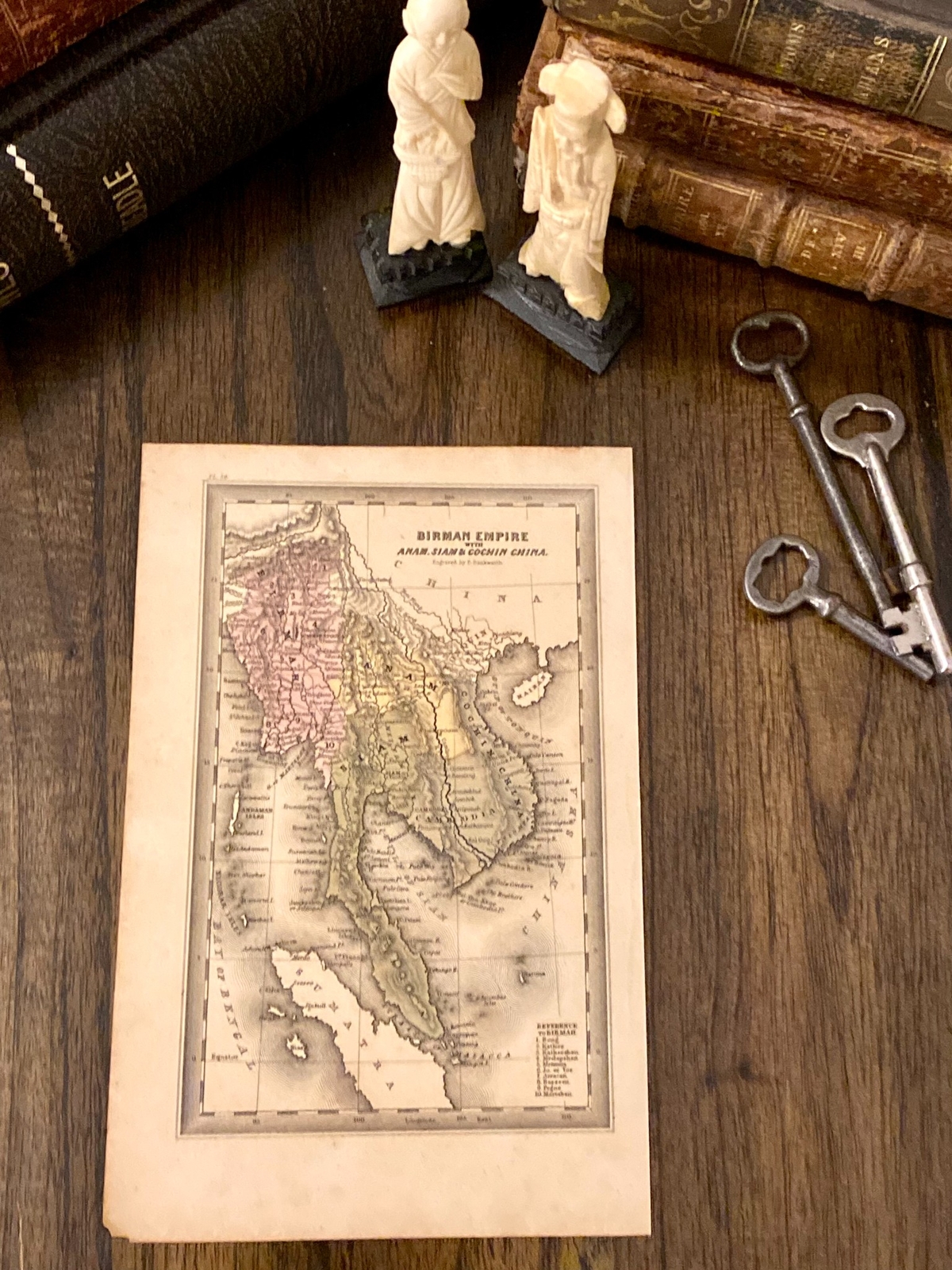 1834 map BIRMAN EMPIRE BURMA MYANMAR SIAM THAILAND VIETNAM CAMBODIA ...