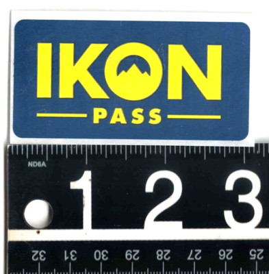 Ikon Pass Sticker 3 in x 1.5 in Blue/Yellow Snowboard Skiing Decal | eBay