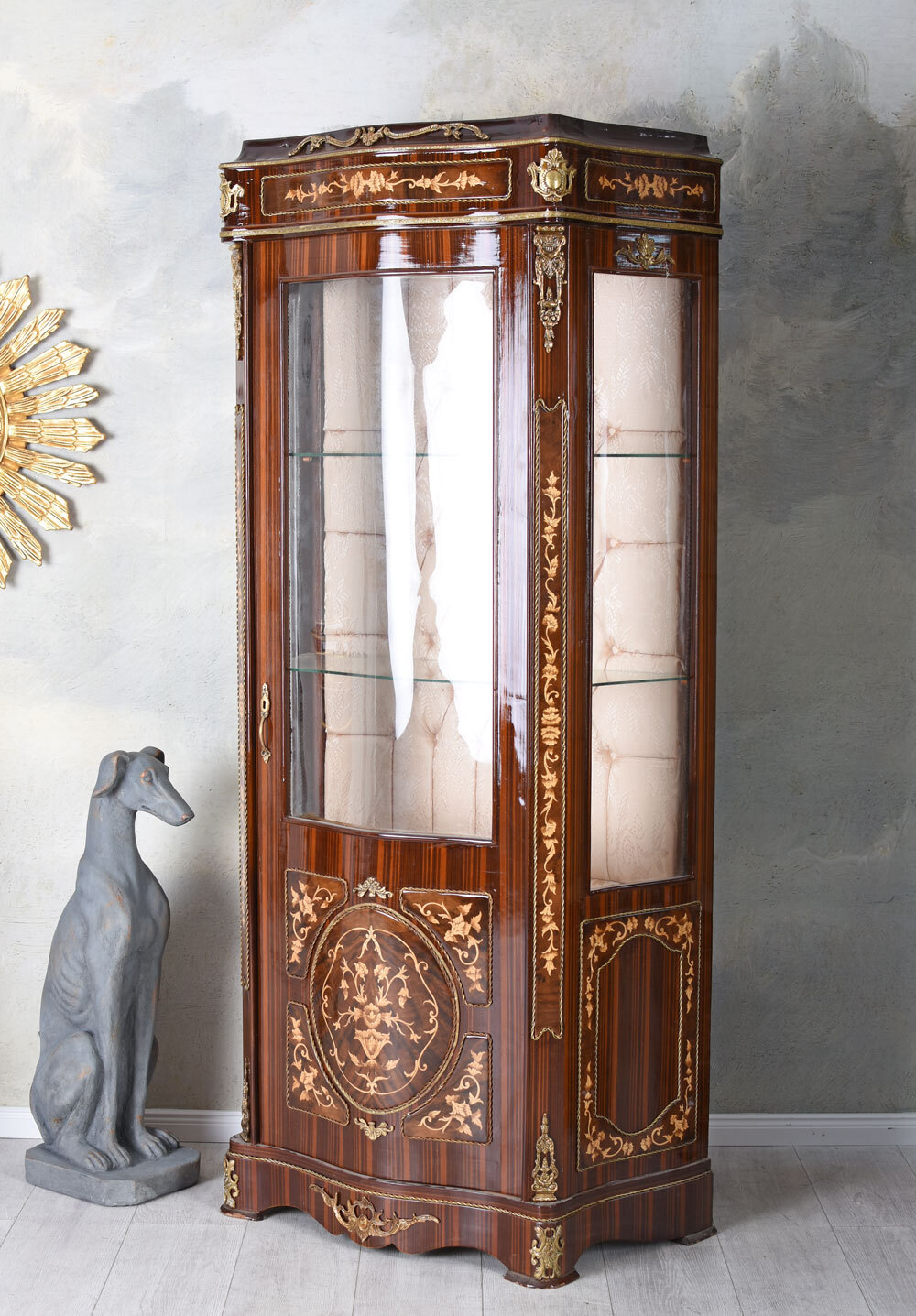 Vitrinenschrank Barock Vitrine Antik Schrank Glasvitrine Holzvitrine ...