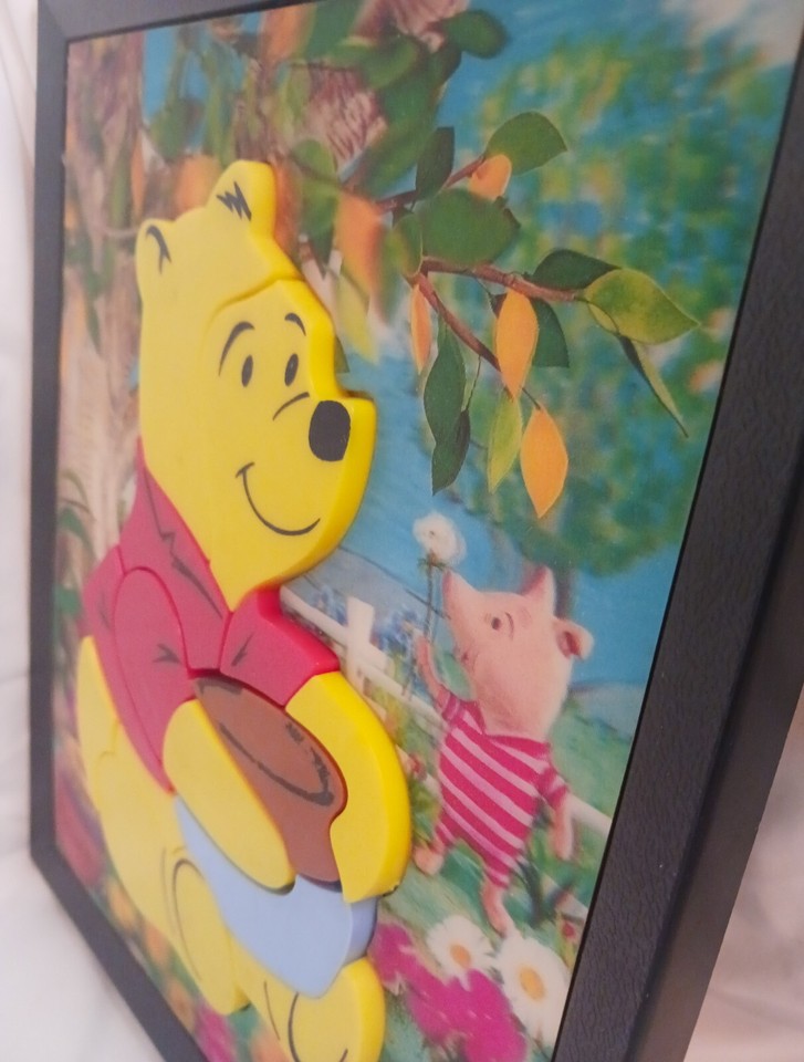 VINTAGE 1960s PUZZLE Winnie The Pooh Magnetic Plastic 3D Lenticular Toy ...