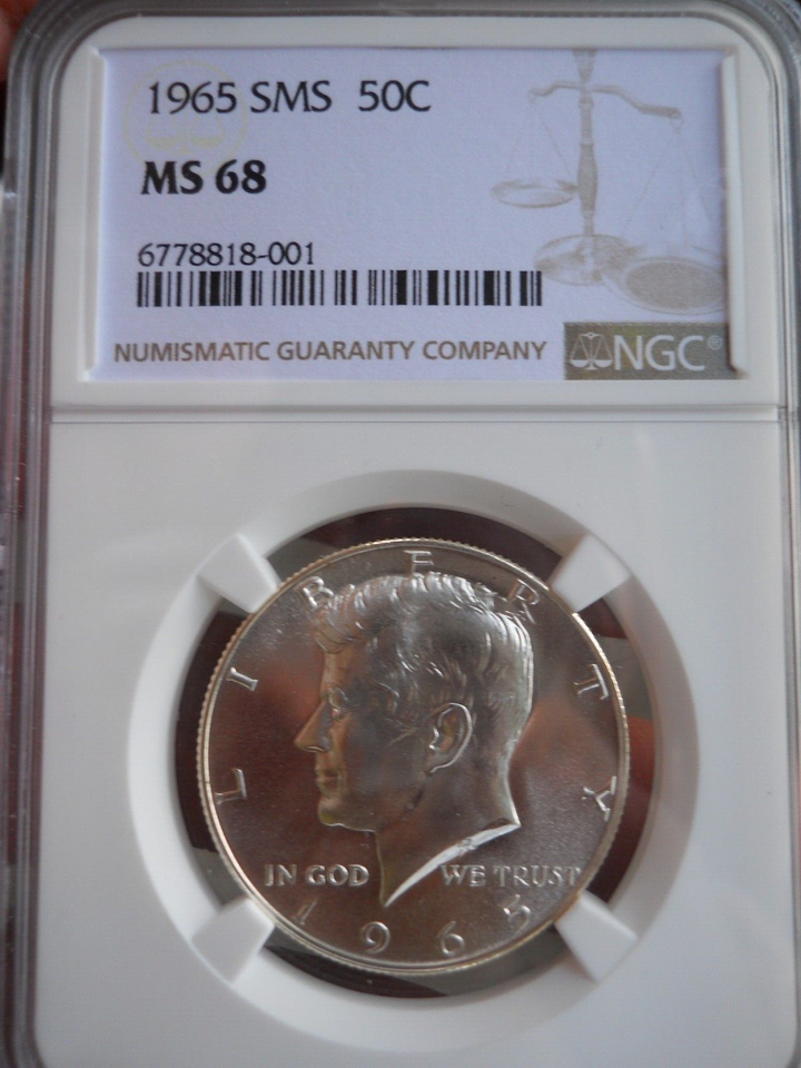 1965, 1966, 1967 Kennedy Half SMS NGC MS68 Brilliant White SP68 Full ...