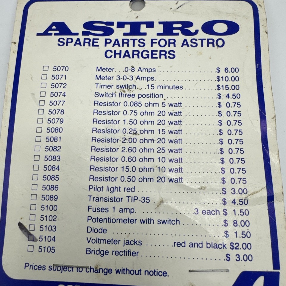 Vintage Astro Flight INC Replacement Bridge Rectifier Battery Charger ...