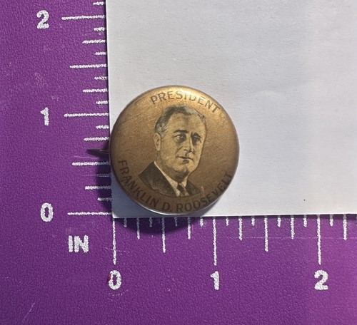 President Franklin D. Roosevelt Pin Pinback Political Gold 1 1/4 ...