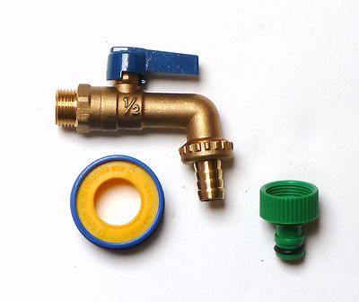 Brass Lever Outside Tap With Quick Connect Hose Fitting | Blue Lever ...