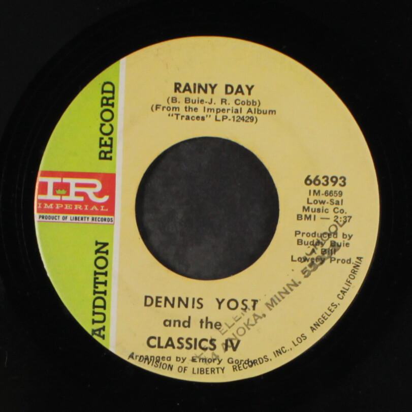 DENNIS YOST & CLASSICS IV: rainy day / change of heart IMPERIAL 7 ...