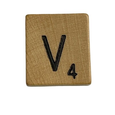 Scrabble Game Piece Letter V Replacement Wood Tile Genuine Standard ...