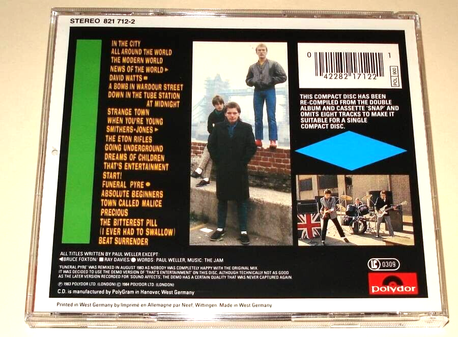 The JAM : COMPACT SNAP ! CD Album Ex/Mint 21 x Classic Tracks / Hits | eBay