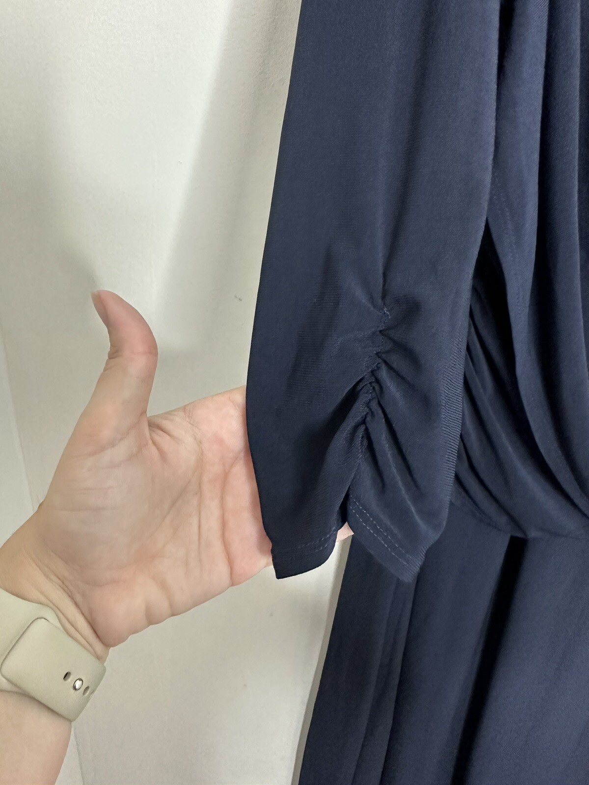 NY Collection Woman nwt sz 1X navy office dress empire waist 3/4 ...