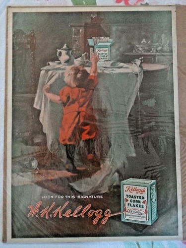Kellogg's 1912 Advertisement Poster Toasted Corn Flakes Cereal | eBay
