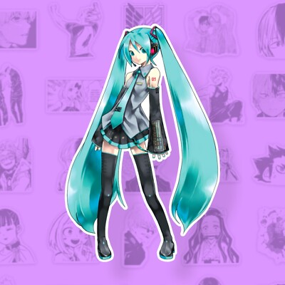 Hatsune Miku Anime Girl Cute Sticker Vinyl Decal Laptop Car Stickers ...