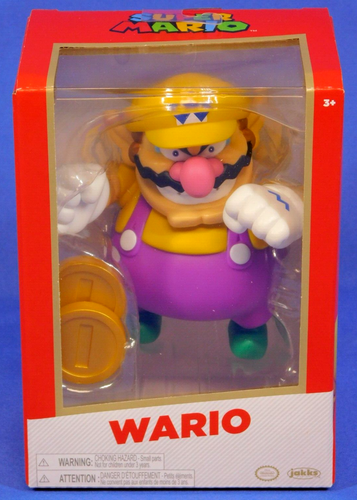 WORLD OF NINTENDO GOLD LABEL WARIO WITH COINS 4" JAKKS PACIFIC SUPER ...