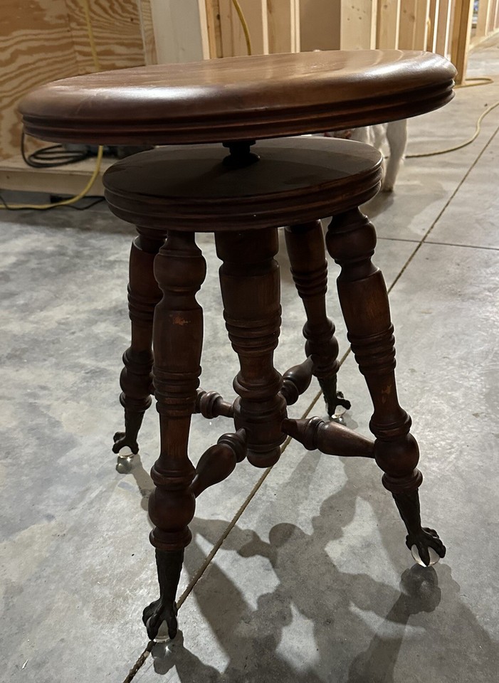 Antique Claw Foot Piano Stool | eBay
