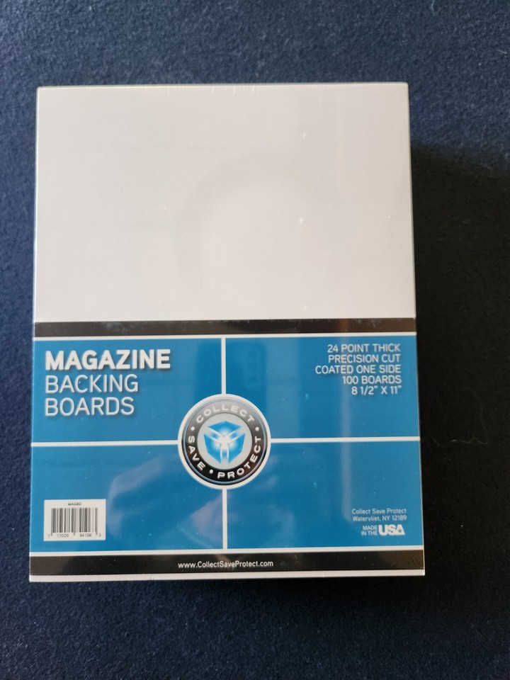 100 CSP MAGAZINE SIZE 8.5" x 11" BACKING BOARDS Storage White Backer ...
