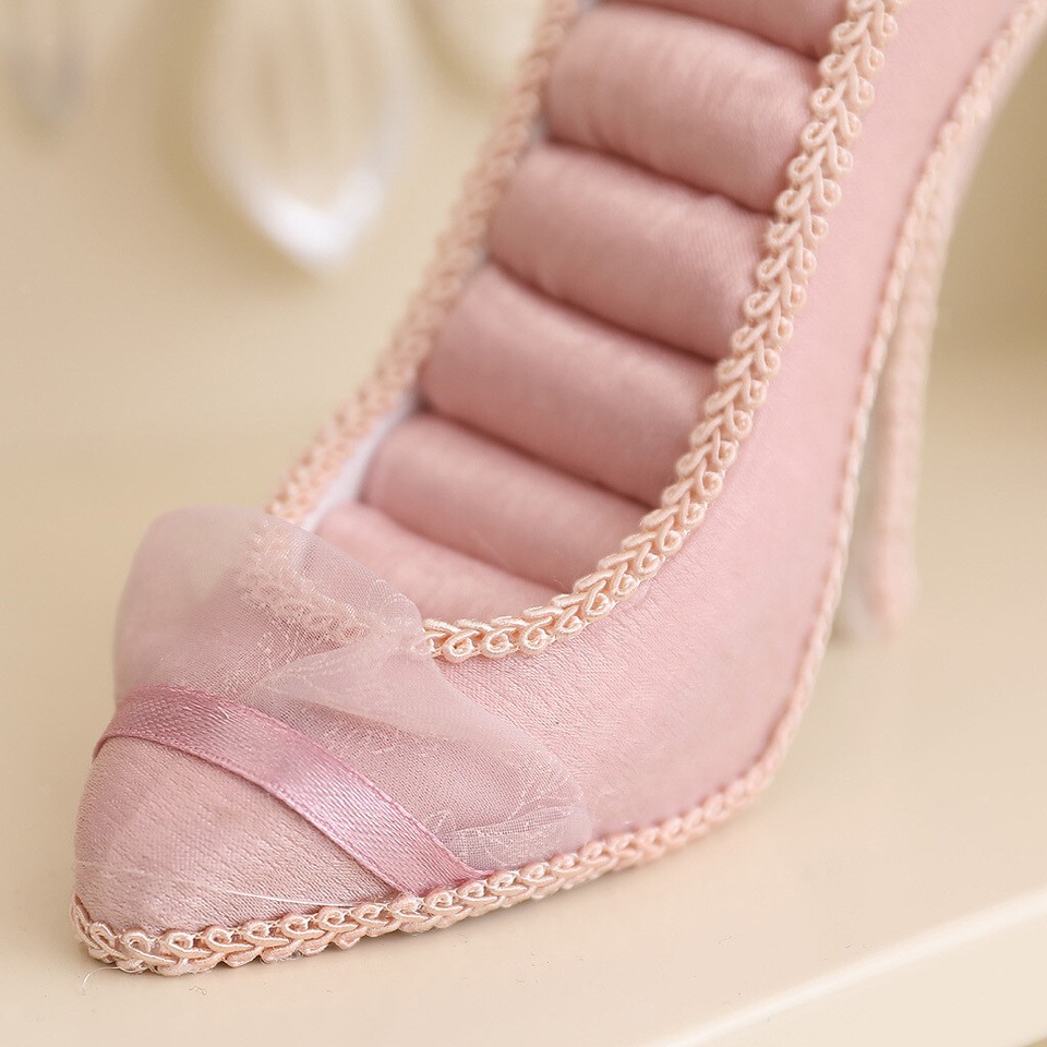 Blesiya Pink High Heel Shoes Ring Holder Jewelry Display Stand Showcase ...