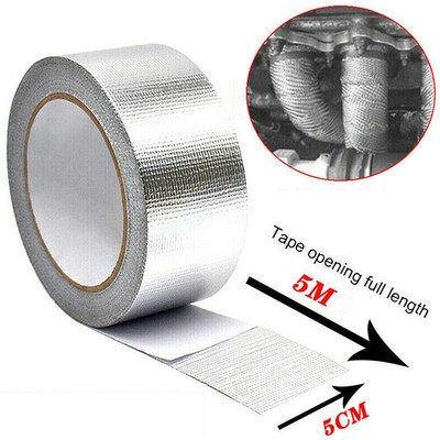 5M x 5CM Adhesive Exhaust Header Pipe Wrap Heat Shield Tape Exhaust ...