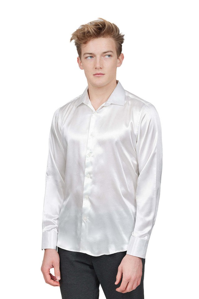 BARABAS Mens Luxury Metallic Long Sleeve Button Down Shiny shirts B312 ...