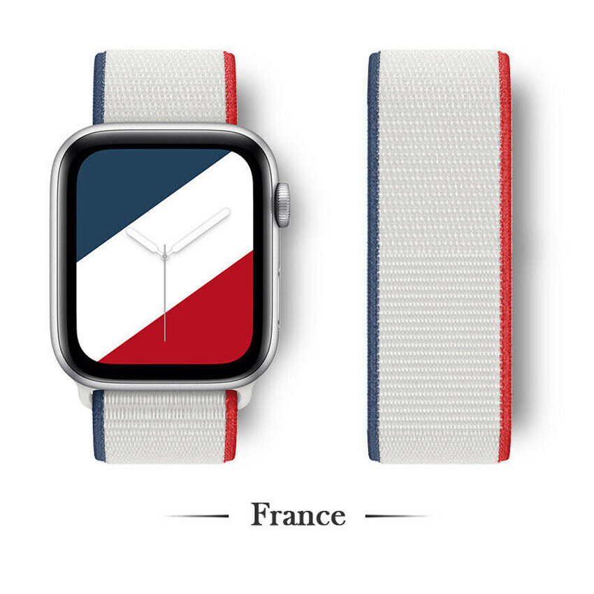 For Apple Watch Series Ultra 9 8 7 38-49mm National Flag Nylon Band ...