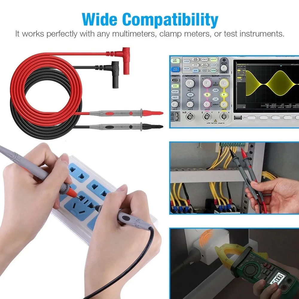 Test Leads with Alligator Clip Probes for Fluke Multimeter, 1000V 20A
