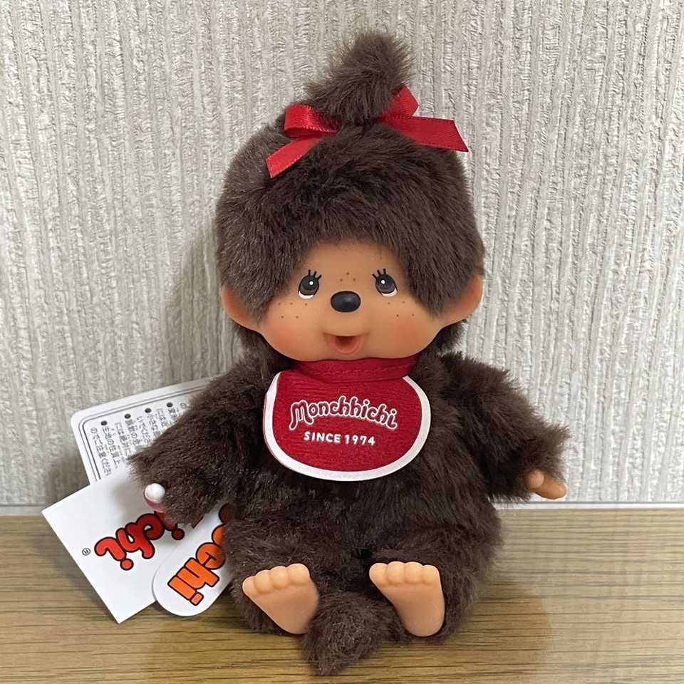 Sekiguchi Monchichi Red Ribbon Keychain Plush New 14cm Collectible | eBay