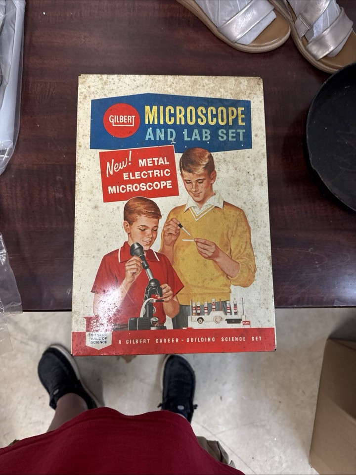 Vintage 1950’s Gilbert Microscope And Lab Set as Shown Metal Electric ...