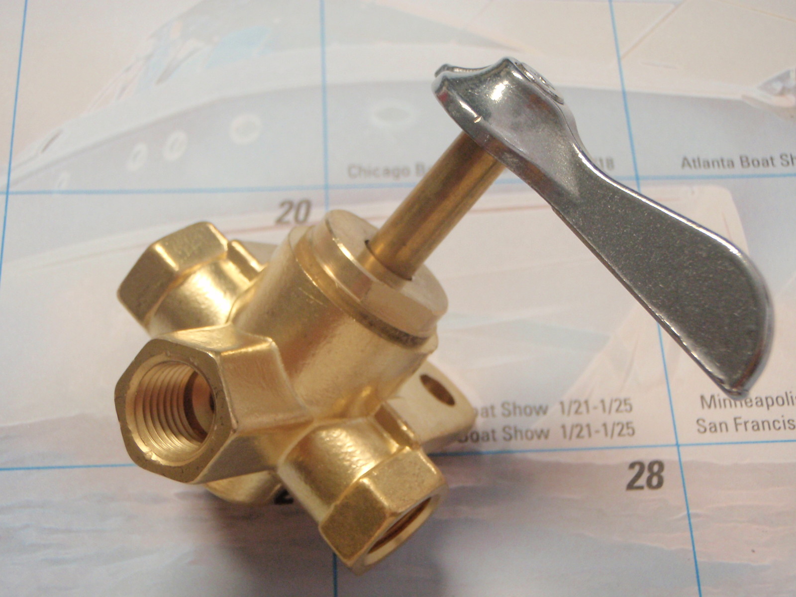 FUEL VALVE SHUT OFF FUEL TANK 1/4" THREAD 20751 3 PORT VALVE WITH ...