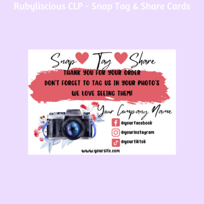 Snap Tag & Share Cards - Personalised - A6 - FREE POST | eBay UK